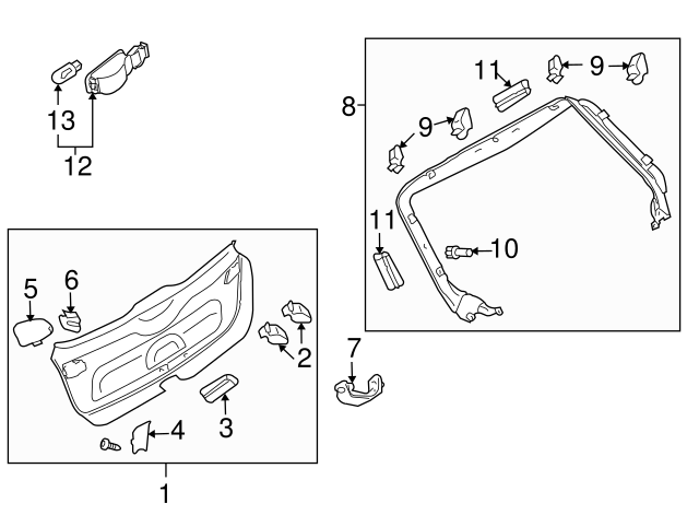 8P4-867-977-D - Liftgate Trim Cover 2006-2013 Audi | AutoNationParts.com