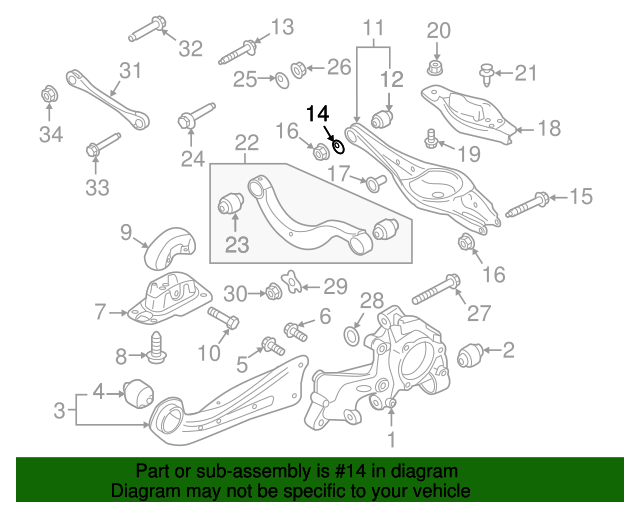 2006-2024 Audi Upper Control Arm Adjust Cam WHT-000-232 | Audi USA Parts