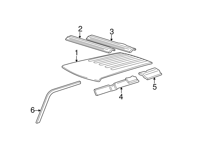 15113131 - Front and Driver Side Rear Door Upper Auxiliary Weatherstrip ...