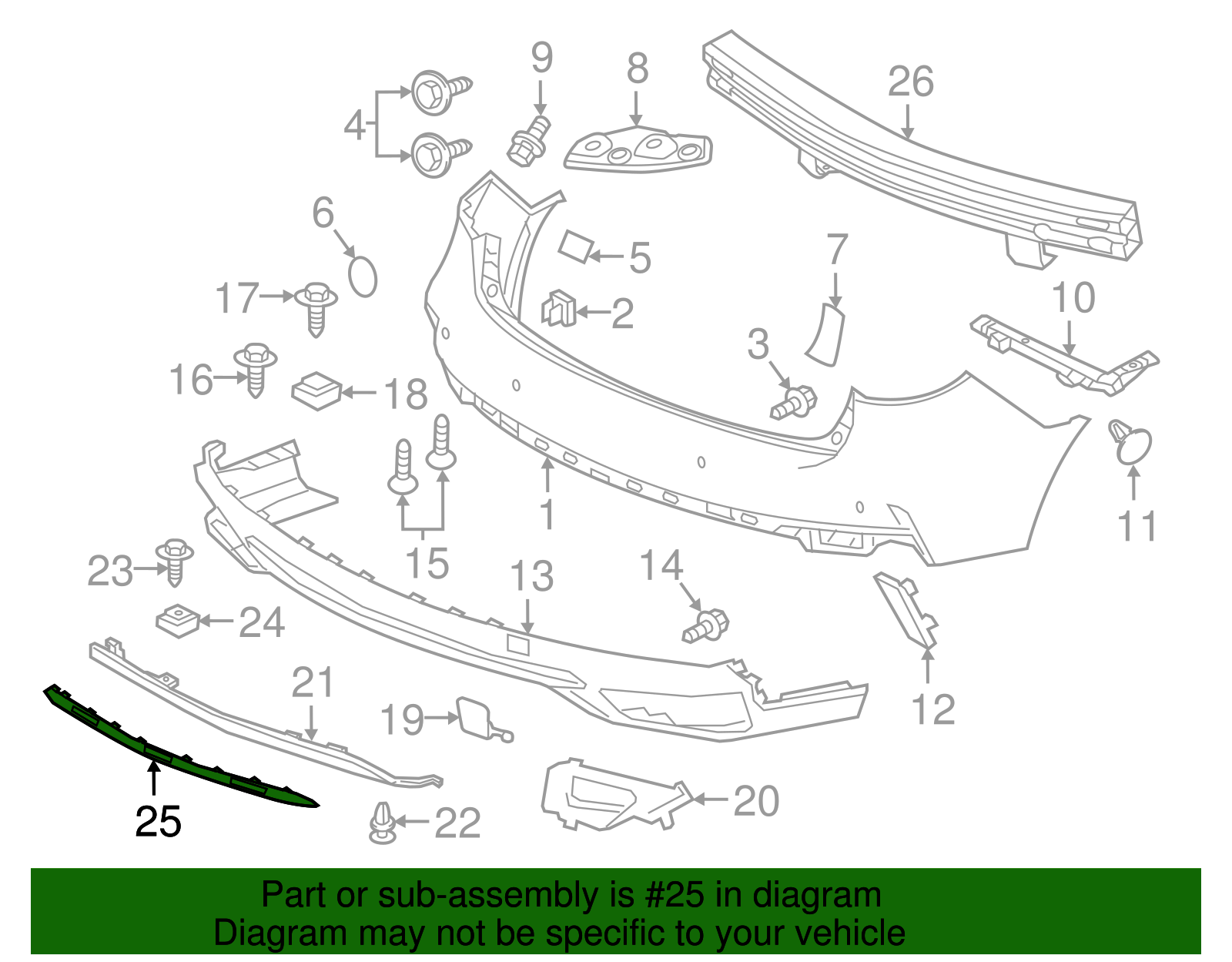 Genuine OEM Acura - Rear Bumper Applique Part# 08P48-TZ5-202A | Acura ...