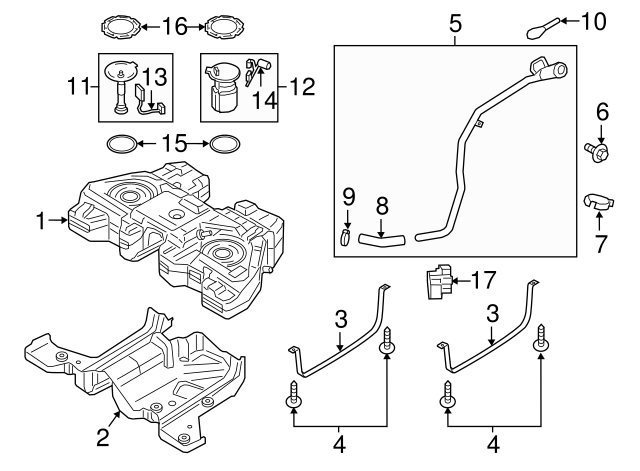 2015-2020 Ford Fuel Sender Unit - Driver's Side (LH) F2GZ-9A299-C ...