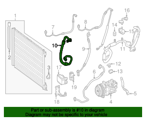 205-830-23-03 - A/C Refrigerant Suction Hose 2016-2018 Mercedes-Benz C ...