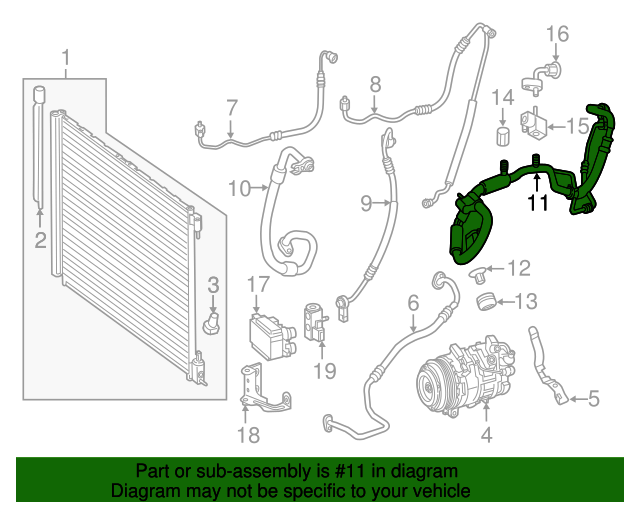 205-830-16-00 - A/C Refrigerant Suction Hose 2015-2023 Mercedes-Benz ...