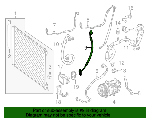 205-830-54-04 - Liquid Line 2016-2018 Mercedes-Benz C 350e | Mercedes ...