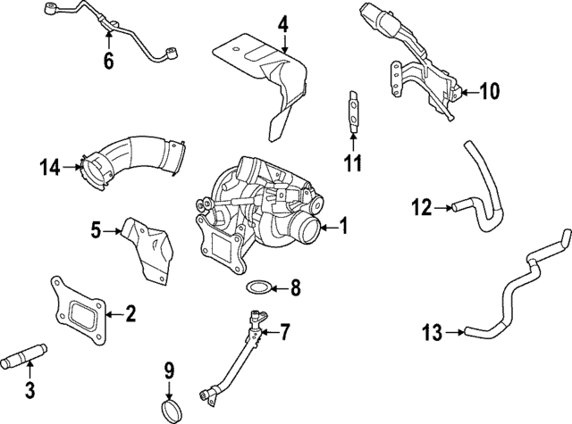 2022-2024 Nissan Rogue Turbocharger Gasket 14415-6RC0B | Sullivan ...