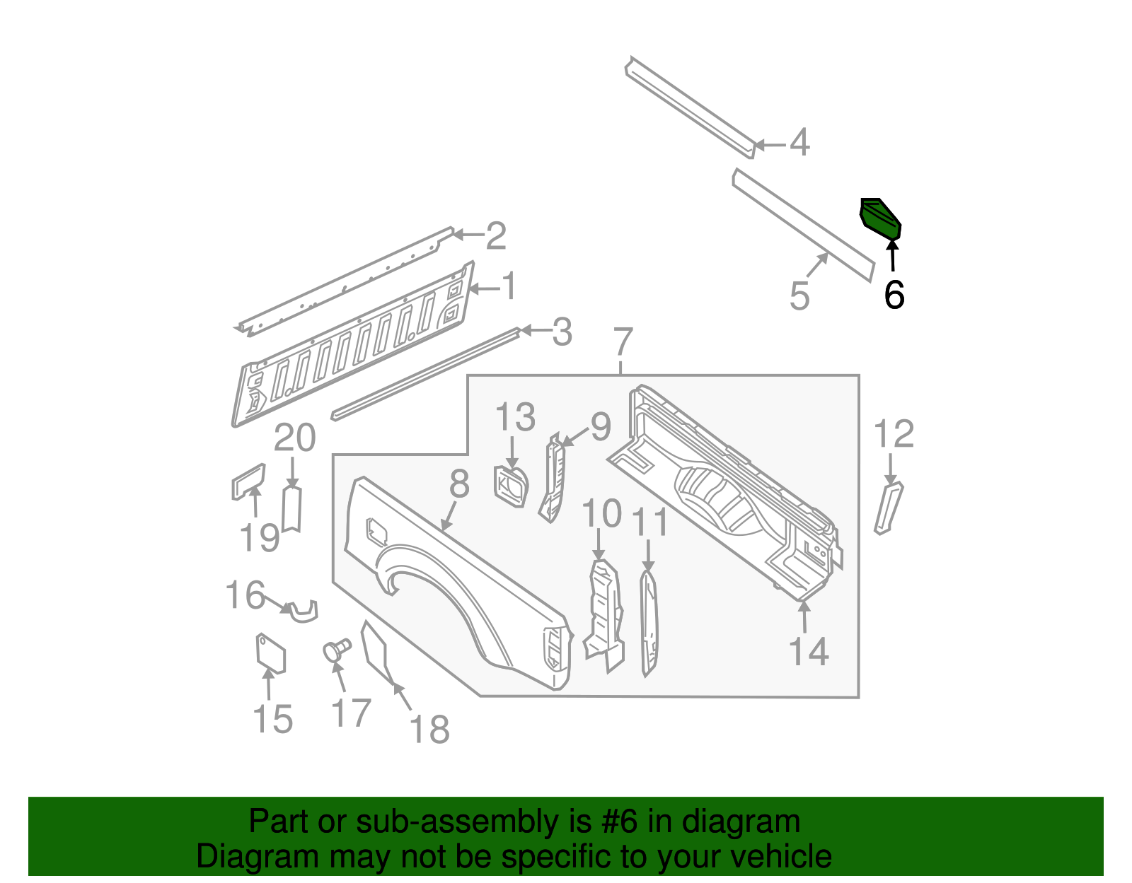 999T7-ZV00A - 2005-2024 Nissan Frontier - Tie-Down Cleat (1-Piece ...