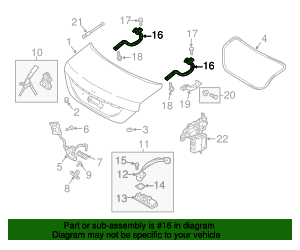 2017-2019 Genesis G90 Hinge Assembly Trunk Lid Right-hand 79220-D2010 ...
