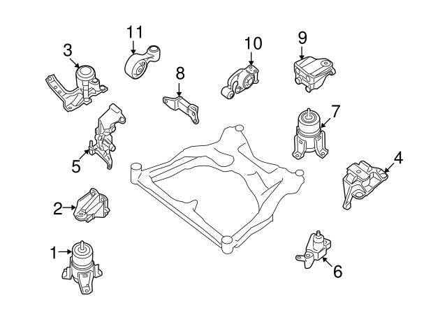 2008-2012 Nissan Altima Trans Mount 11220-JA11A | Nissan Parts Central