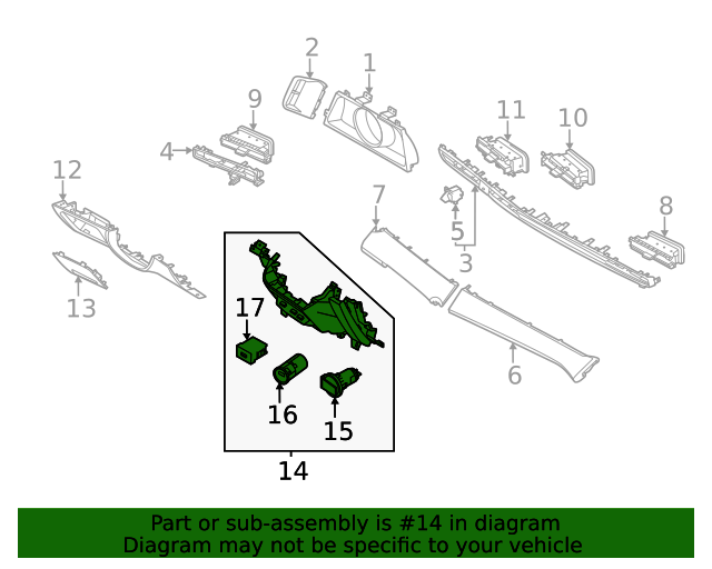 2024 Hyundai Elantra Center Panel 84730-AA100-YFR | OEM Parts Online