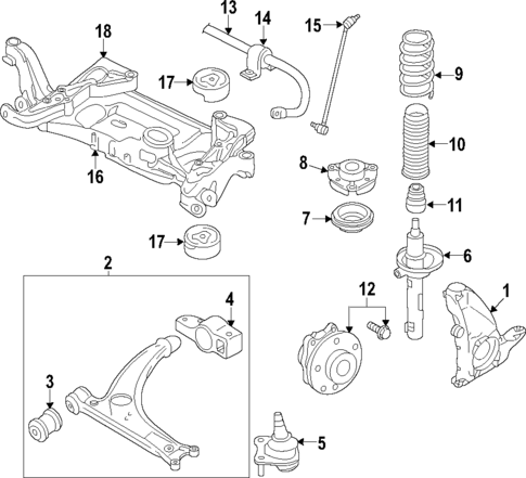 Front Suspension for 2007 Volkswagen Rabbit | OEM Parts Online
