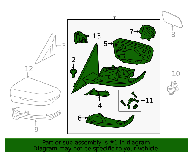 Genuine BMW 51-16-5-A08-377 | Mirror Assembly | FREE Shipping on Most ...