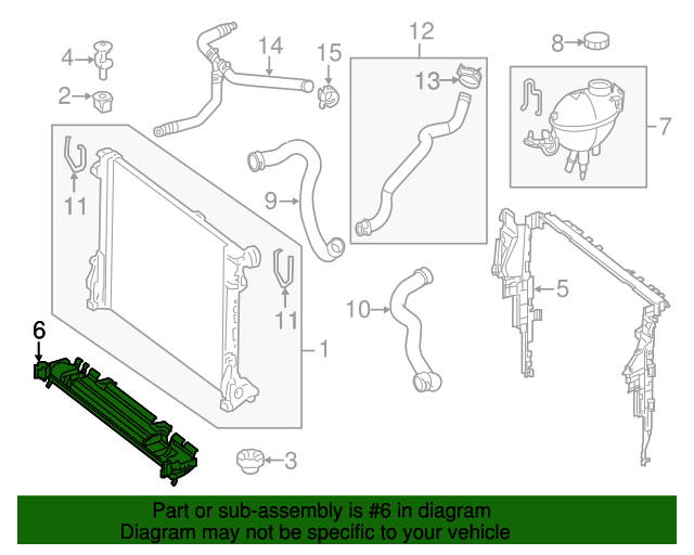 212-505-02-30 - Radiator Support Baffle 2011-2013 Mercedes-Benz E 350 ...