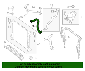 204-501-31-82 - Radiator Coolant Hose 2011-2013 Mercedes-Benz E 350 ...
