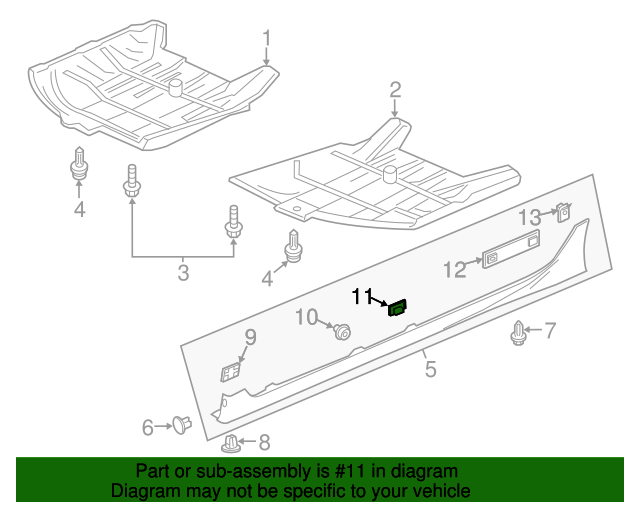 91513-T2F-A11 - Clip, Side Sill Garnish - 2016-2017 Honda Accord | Genuine Honda Parts