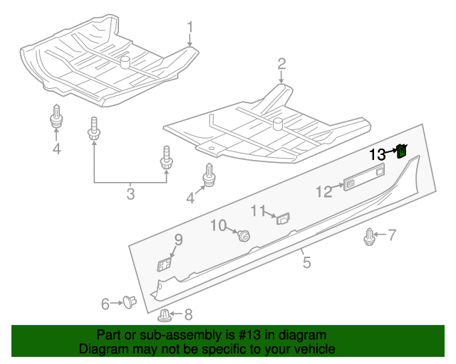 2016-2017 Honda Accord Clip, Side Sill Garnish 91513-TV9-A01 | Cheaper ...
