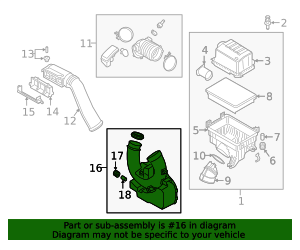 28220-J9100 - Engine Air Intake Hose 2018-2023 Hyundai Kona ...
