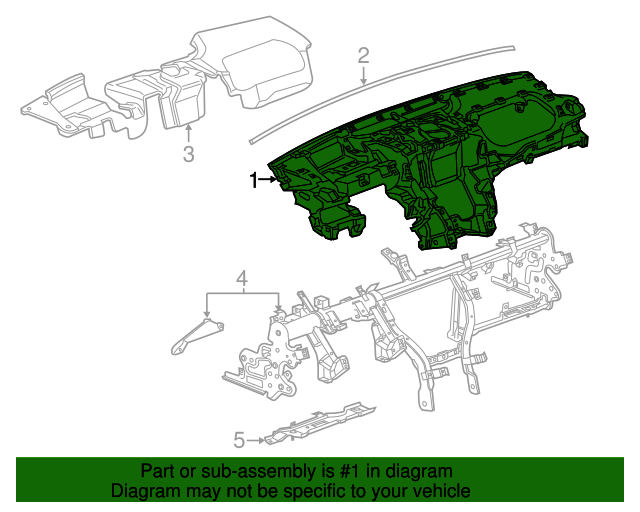 2013-2019 Cadillac ATS Instrument Panel Carrier 23308034 ...