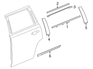 2015-2020 Cadillac Escalade Galvano Silver Rear Passenger Side Door ...