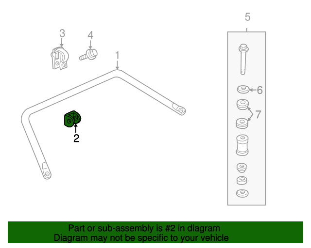 1997-2011 GM Stabilizer Bar Bushing 20757299 | TascaParts.com