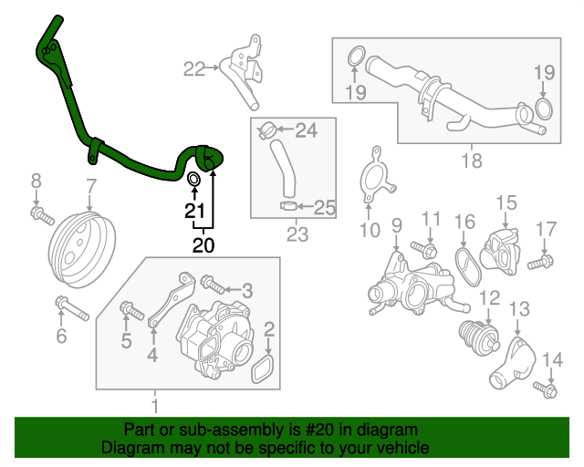 py8w15540 - Water Inlet Tube 2016-2024 Mazda | AutoNationParts.com