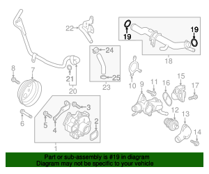 2012-2025 Mazda Water Pipe O-Ring PE01-15-287 | OEM Parts Online