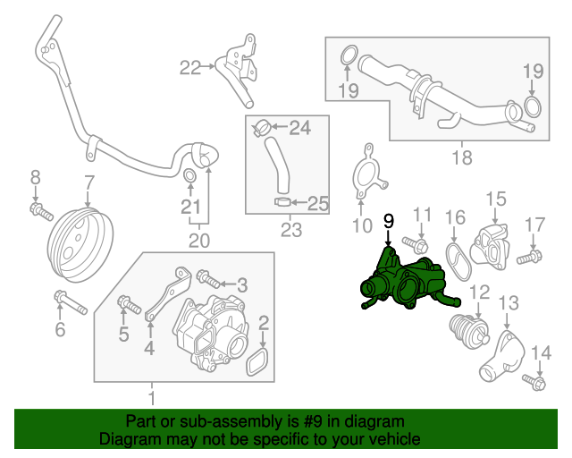 PY8W-15-17Z - Engine Coolant Thermostat Housing - 2016-2024 Mazda ...