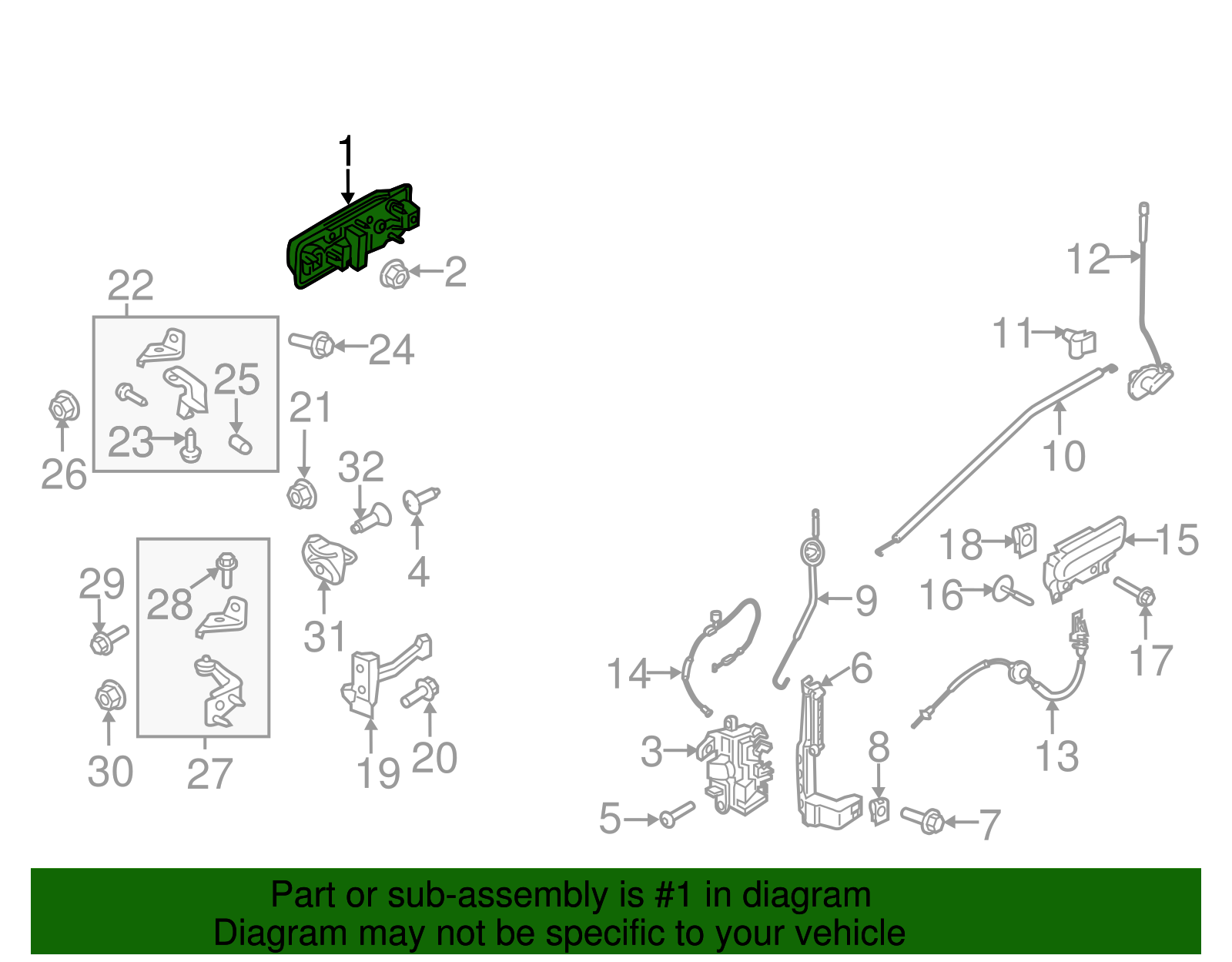 2017-2022 Ford Handle, Outside jc3z2522404ad | TascaParts.com