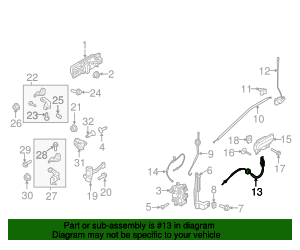 2016-2022 Ford Release Cable fl3z16266a46l | TascaParts.com