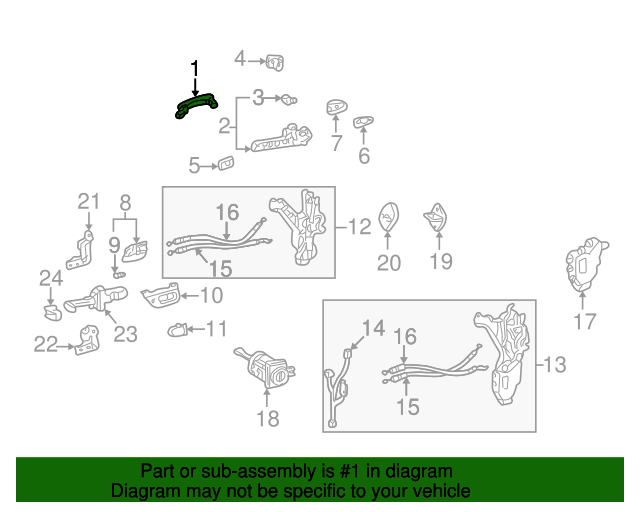 2001-2003 Lexus LS430 Handle, Outside 69210-50050-G0 | OEM Parts Online