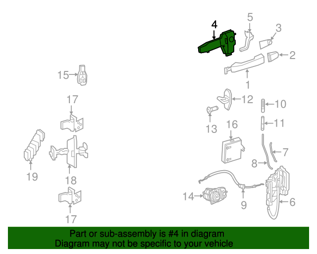 447-760-00-34 - Handle Base 2016-2023 Mercedes-Benz Metris | Mercedes ...