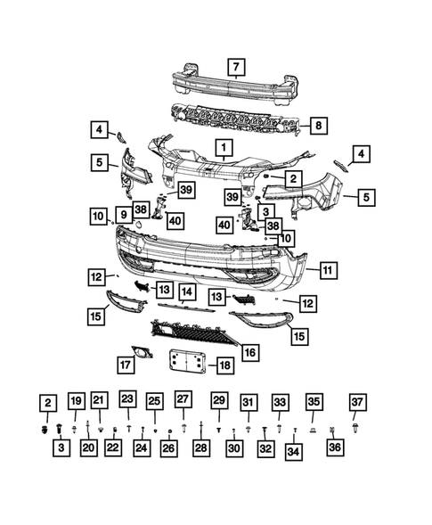 Front Bumper and Fascia for 2019 Jeep Cherokee | Mopar Factory Parts