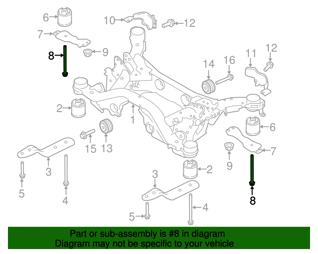 2015-2023 Land Rover Suspension Cross-Member Mount Bolt LR060389 | OEM ...
