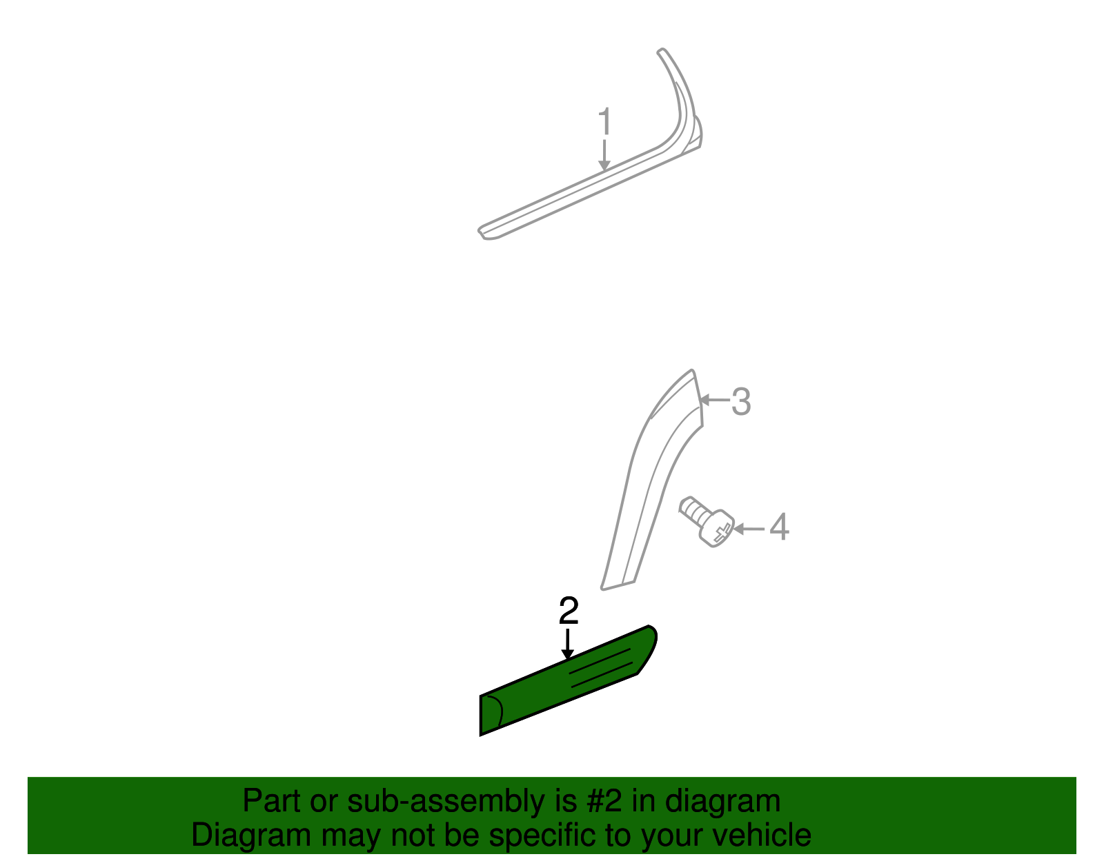 2010-2014 GM Body Side Molding - Passenger Side (RH) 15950368 ...