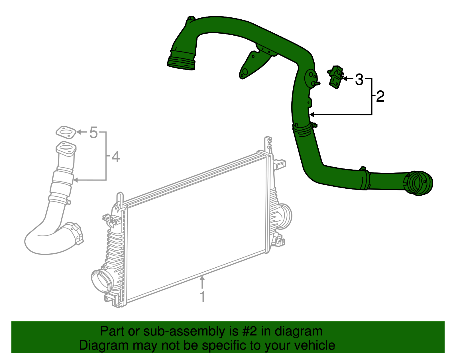 2011-2017 GM Intercooler Outlet Air Hose NOTE (VEHICLES BUILT W/ M6 ...
