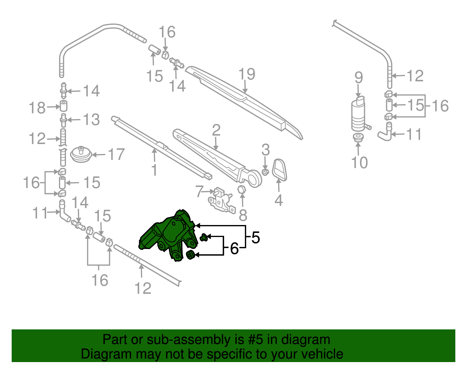2004-2010 Volkswagen Touareg Wiper Motor 7L0-955-712-C | OEM Parts Online