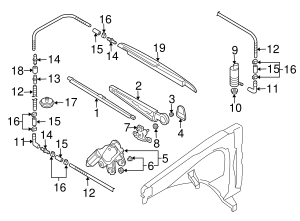 2004-2010 Volkswagen Touareg Wiper Arm 7L6-955-707-A | VW Direct Parts