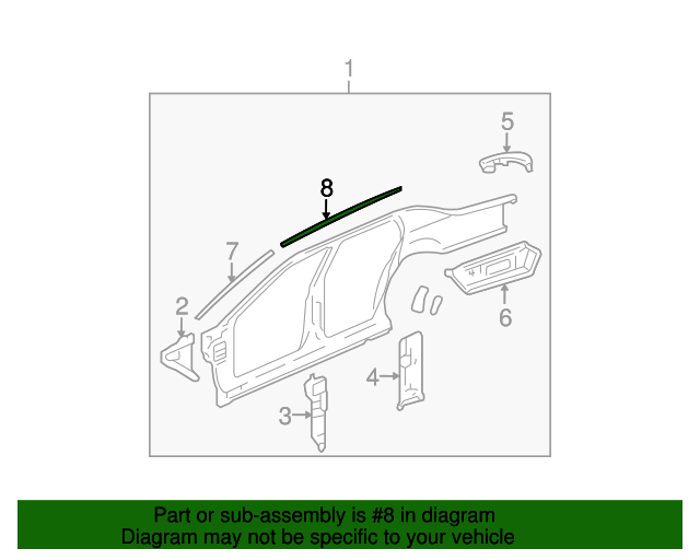 25714983 GM Front and Rear Driver Side Door Upper Auxiliary ...
