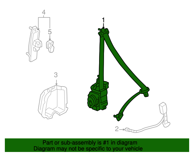 04814-SDR-A80ZB - Tongue Set, R Front Seat Belt (Outer) *YR239L* (Ivory ...