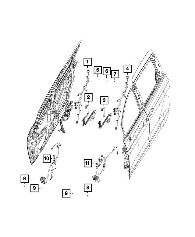 2019 Chrysler Pacifica Front Door Wiring, Right 68401636AB | My Mopar Parts