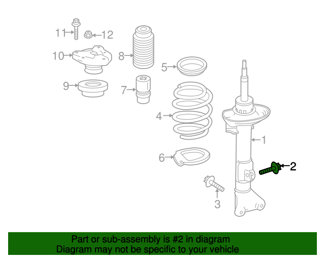 000-990-24-03 - Strut Upper Bolt 2010-2020 Mercedes-Benz | Mercedes ...