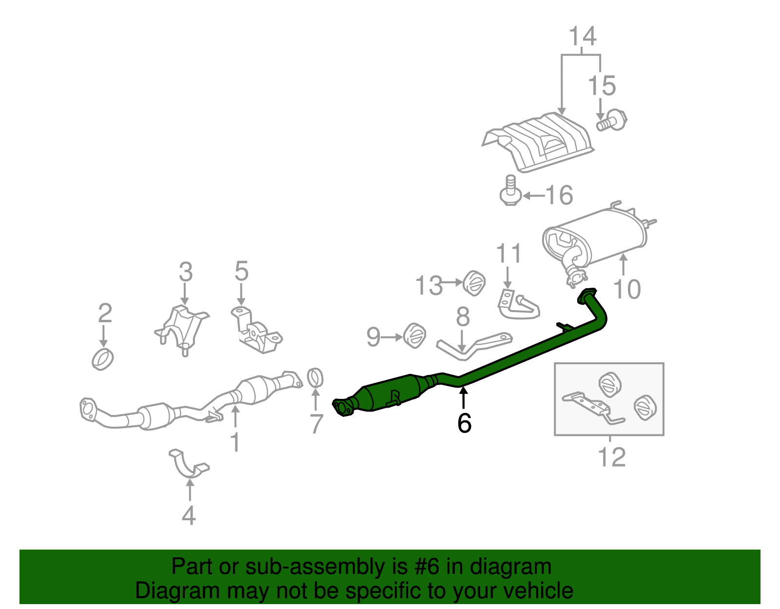 2007-2011 Toyota Camry Exhaust Intermediate Pipe 17420-28470 | Retail Performance Auto Parts