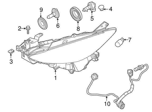 2014-2016 Mazda 3 Composite Headlamp BPW1-51-0K0 | OEM Parts Online
