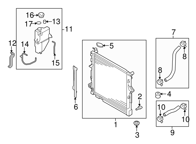 2009 Kia Borrego Radiator 25310-2J100 | Genuine OEM Kia Parts