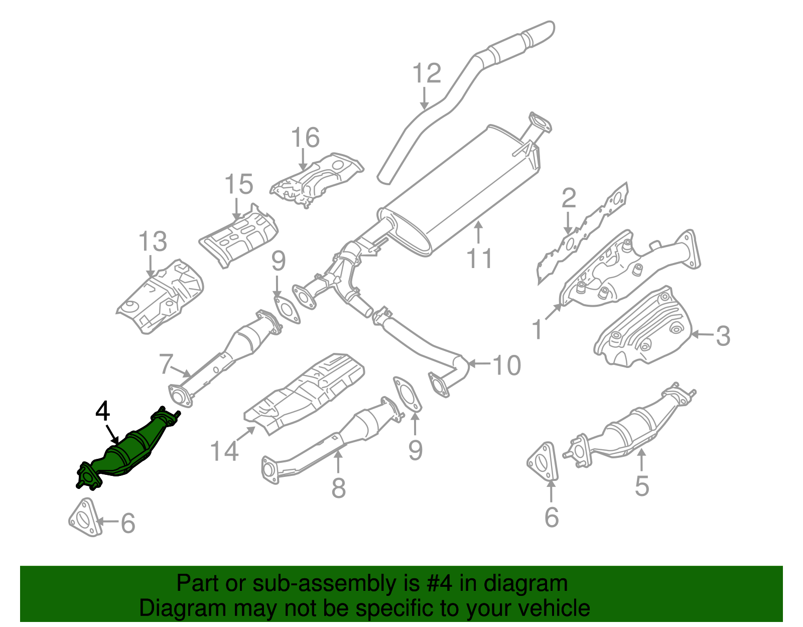 208A2-EA21B - Catalytic Converter - 2005-2012 Nissan | Nissan OEM Parts ...