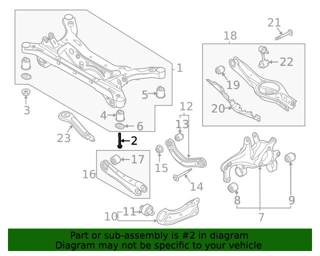 2015-2024 Hyundai Suspension Cross-Member Mount Bolt 55447-C1100 | OEM ...