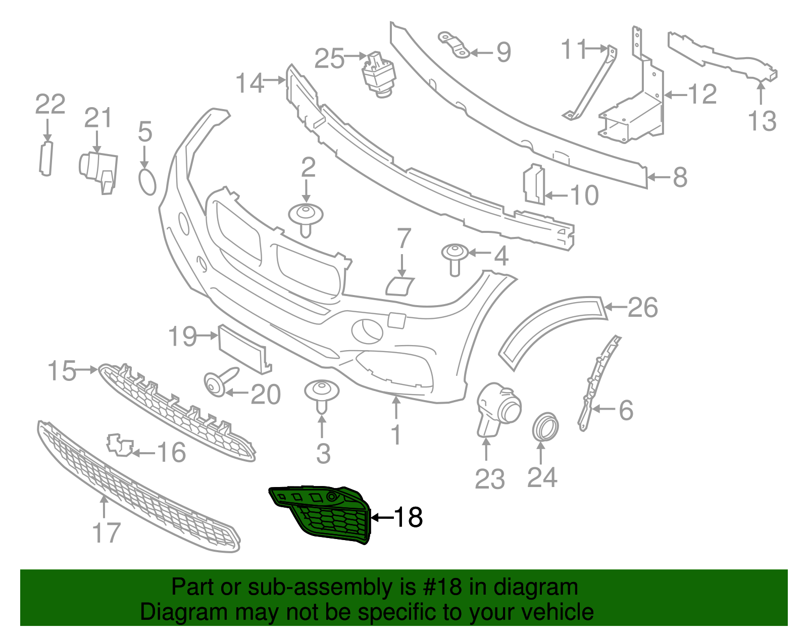 51118056261 - 2015-2019 BMW Outer Grille (51-11-8-056-261) | BMW of ...