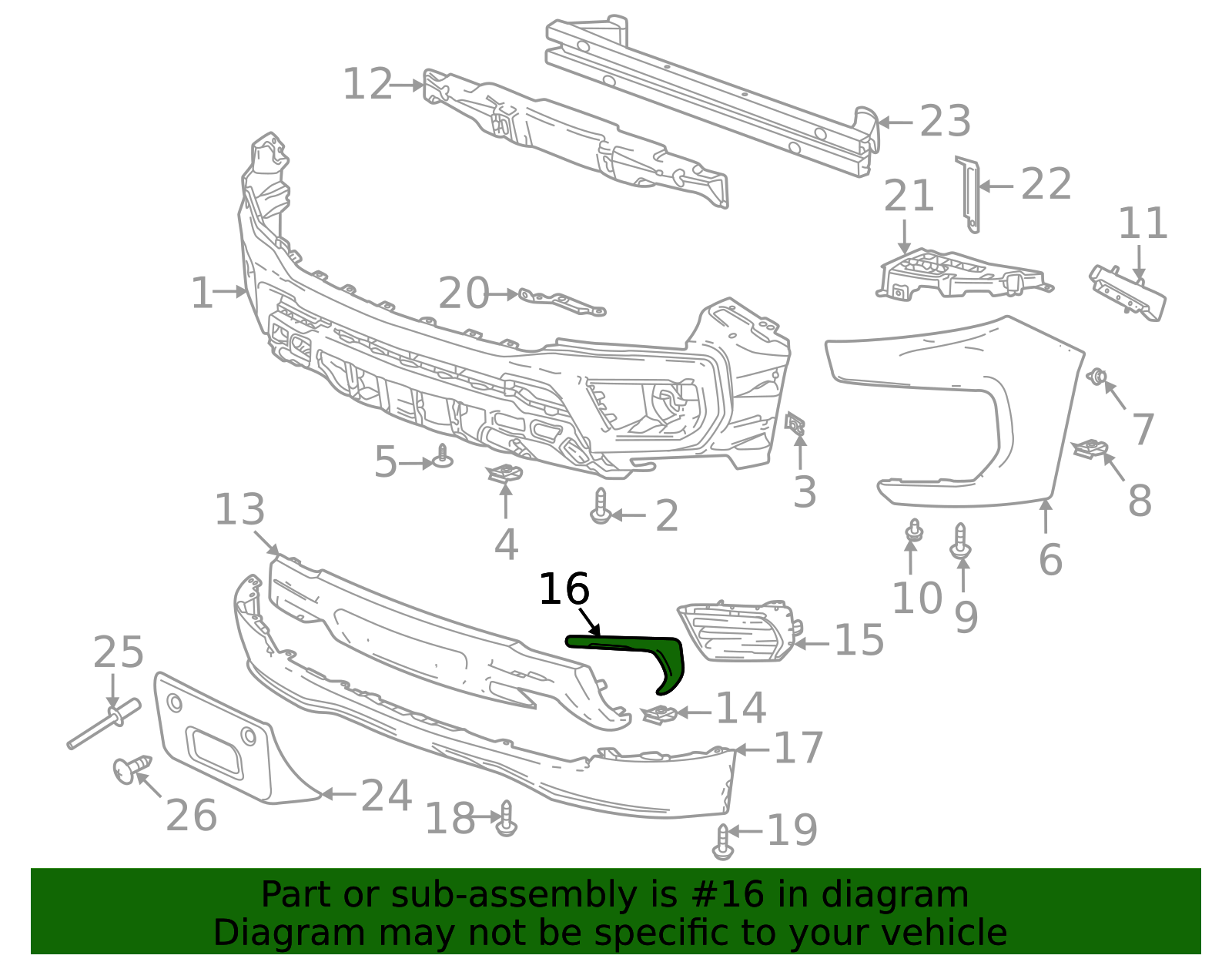 2021-2022 Chevrolet Colorado Anthracite Front Driver Side Fog Lamp ...