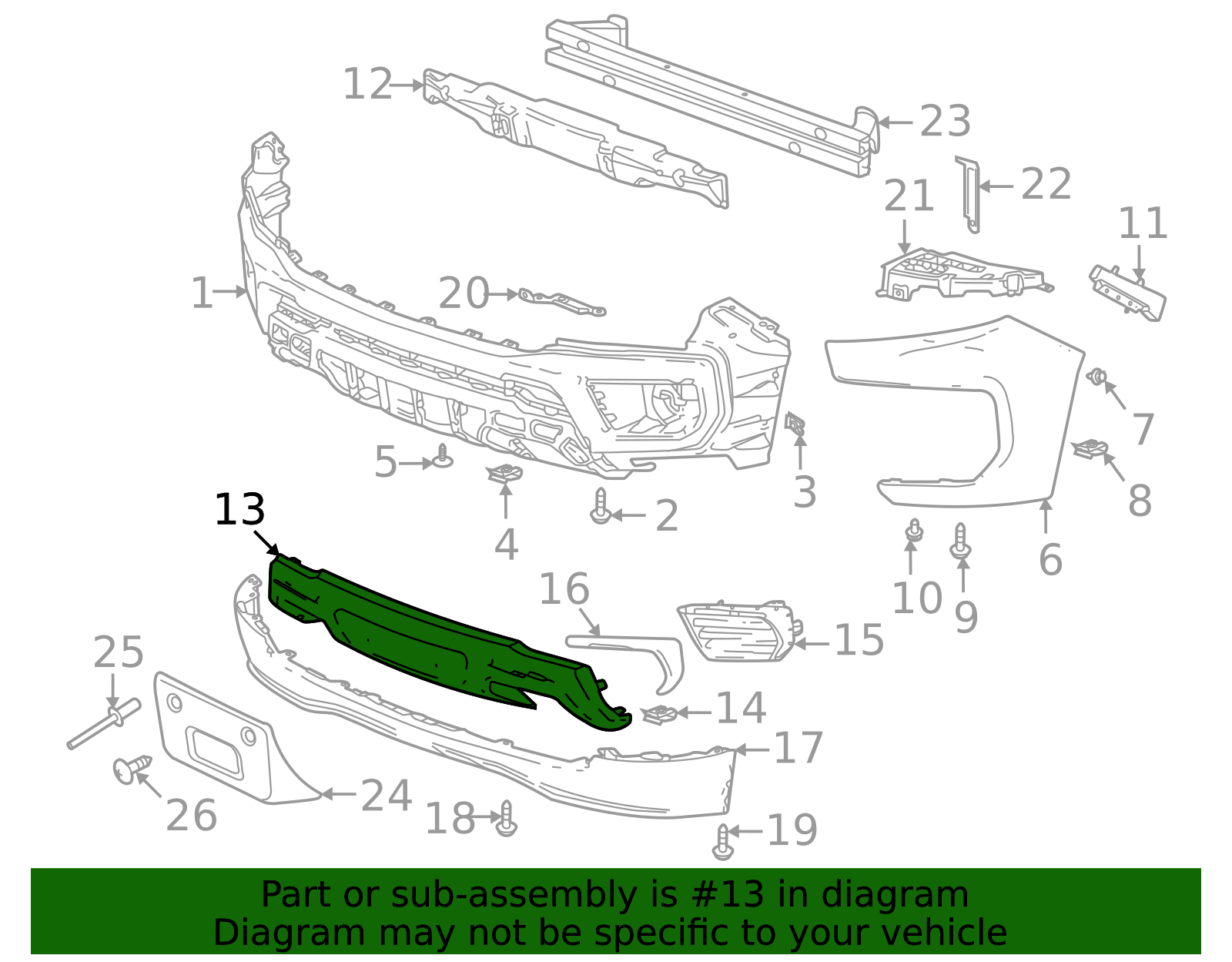 2021-2022 Chevrolet Colorado Dark Silver Front Bumper Fascia Skid Plate ...