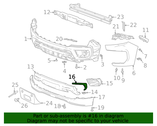 2021-2022 Chevrolet Colorado Anthracite Front Passenger Side Fog Lamp ...