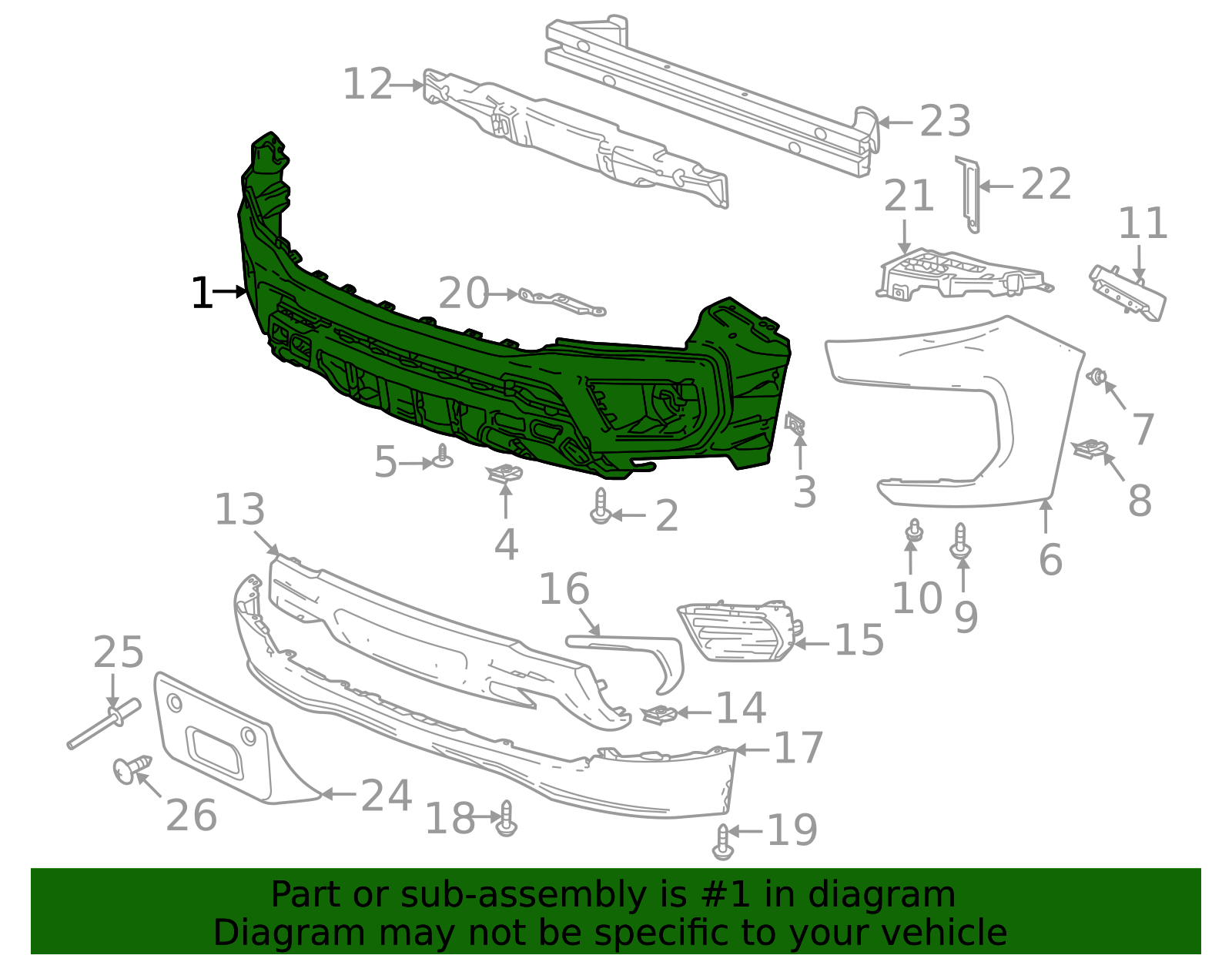 2021-2022 Chevrolet Colorado Black Front Bumper Lower Fascia 84992259 ...